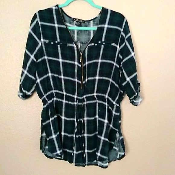 Miss Lili | Tops | Miss Lili Womans Plaid Tunic Top | Poshmark
